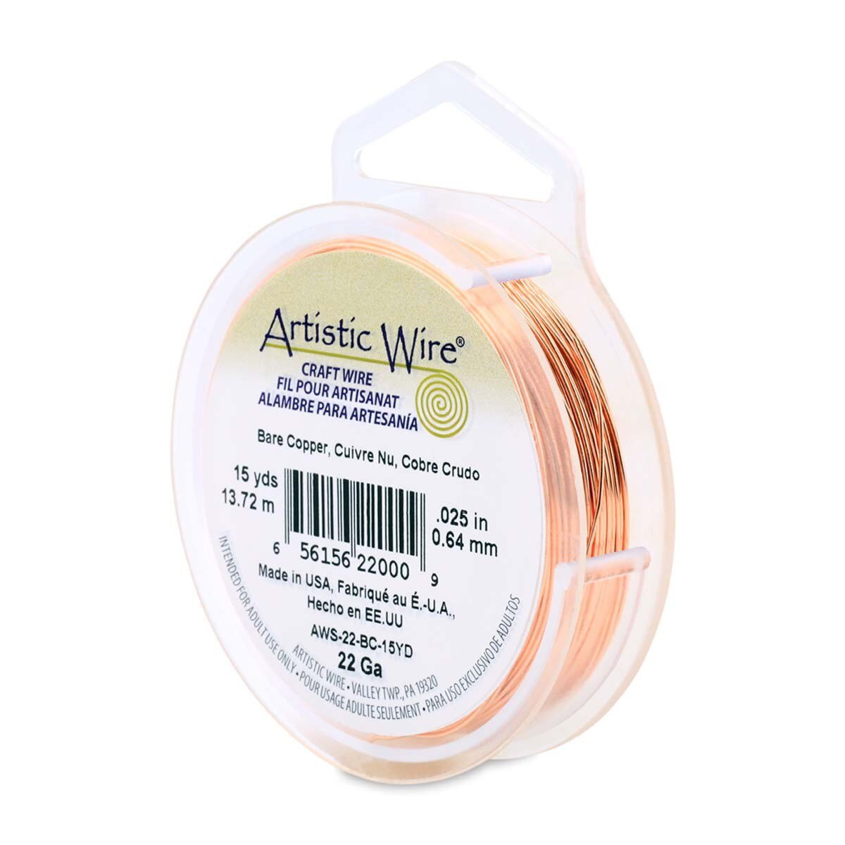 COPPER WIRE BARE COPPER 22 GA 15 YD SPL - The Merri Artist ...