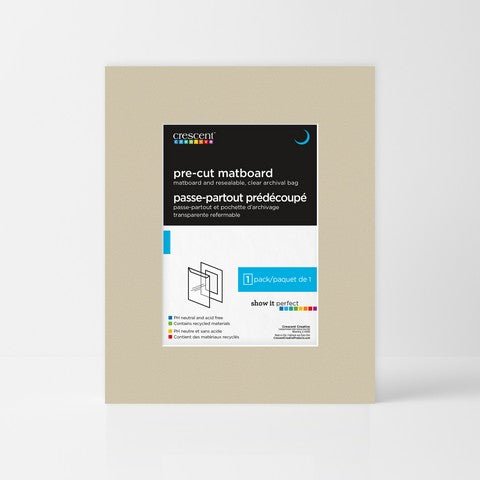 Crescent Creative Pre-Cut Matboard 11"X14" (for 8"X10" Image) - Cream ...