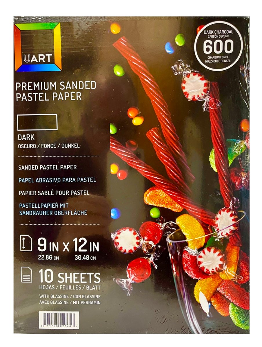 UART Sanded Pastel Paper 600 Grade - Dark - 9" x 12" - 10 Sheet Pad w ...